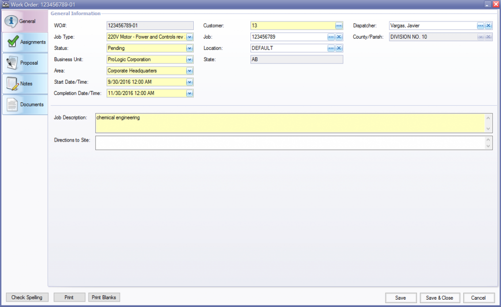 Creating a Work Order – OFSPRO Knowledge Base
