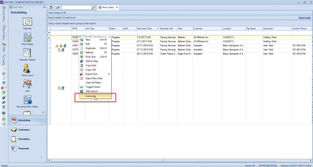 Extending a Work Order – OFSPRO Knowledge Base