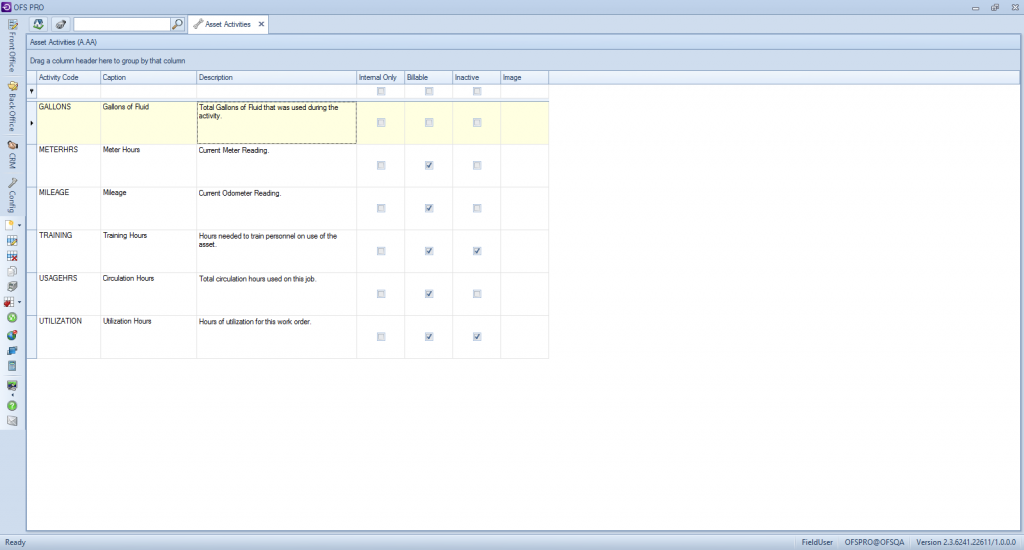 Asset Activities – OFSPRO Knowledge Base