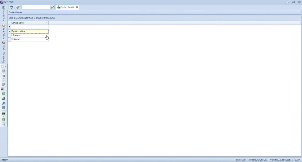 Contact Levels – OFSPRO Knowledge Base