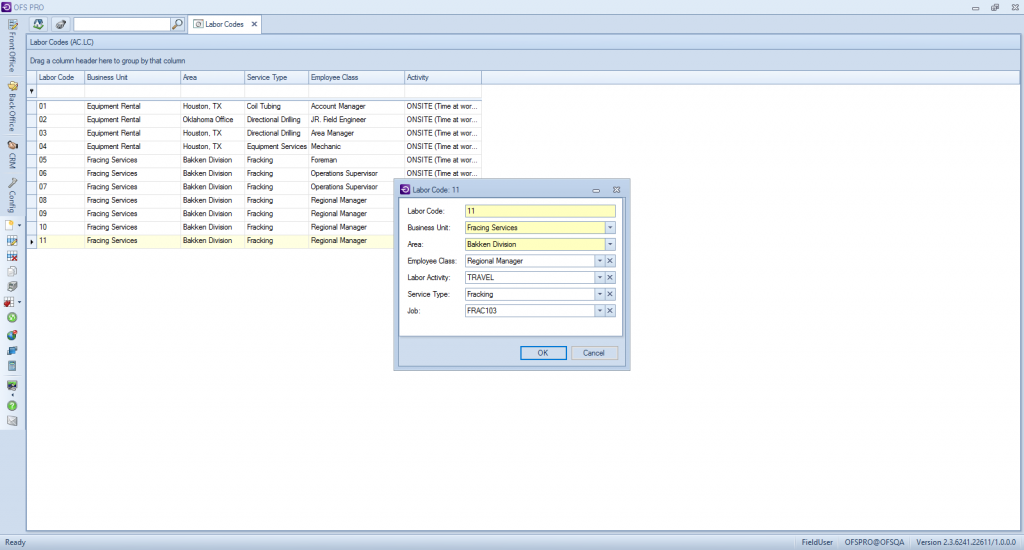 Labor Codes – OFSPRO Knowledge Base