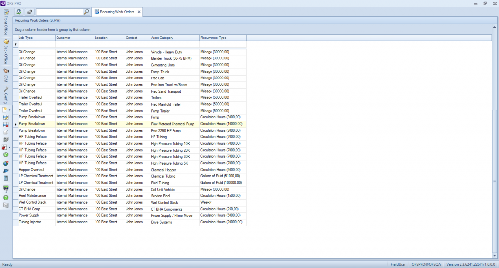 Recurring Work Orders – OFSPRO Knowledge Base
