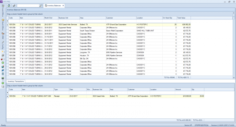 Inventory Balances – OFSPRO Knowledge Base