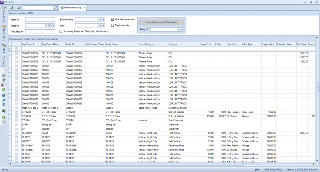 Maintenance Log – OFSPRO Knowledge Base